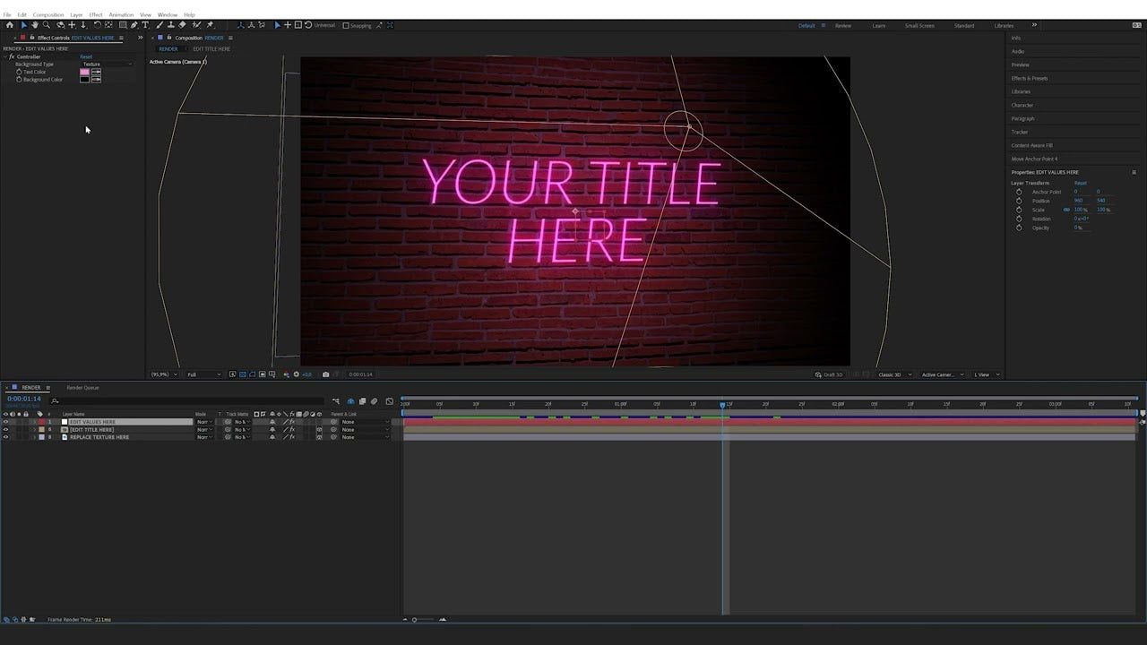 How to edit the Epic Neon Glow Title in After Effects – Filmbro