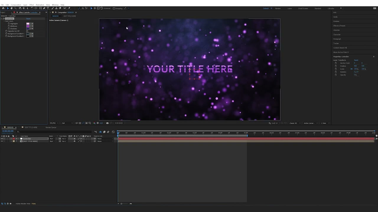 How to edit the Golden Title Intro in After Effects – Filmbro