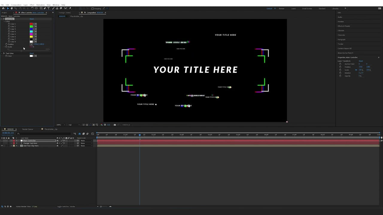 How to edit the RGB Glitchy Shapes Title Intro – Filmbro