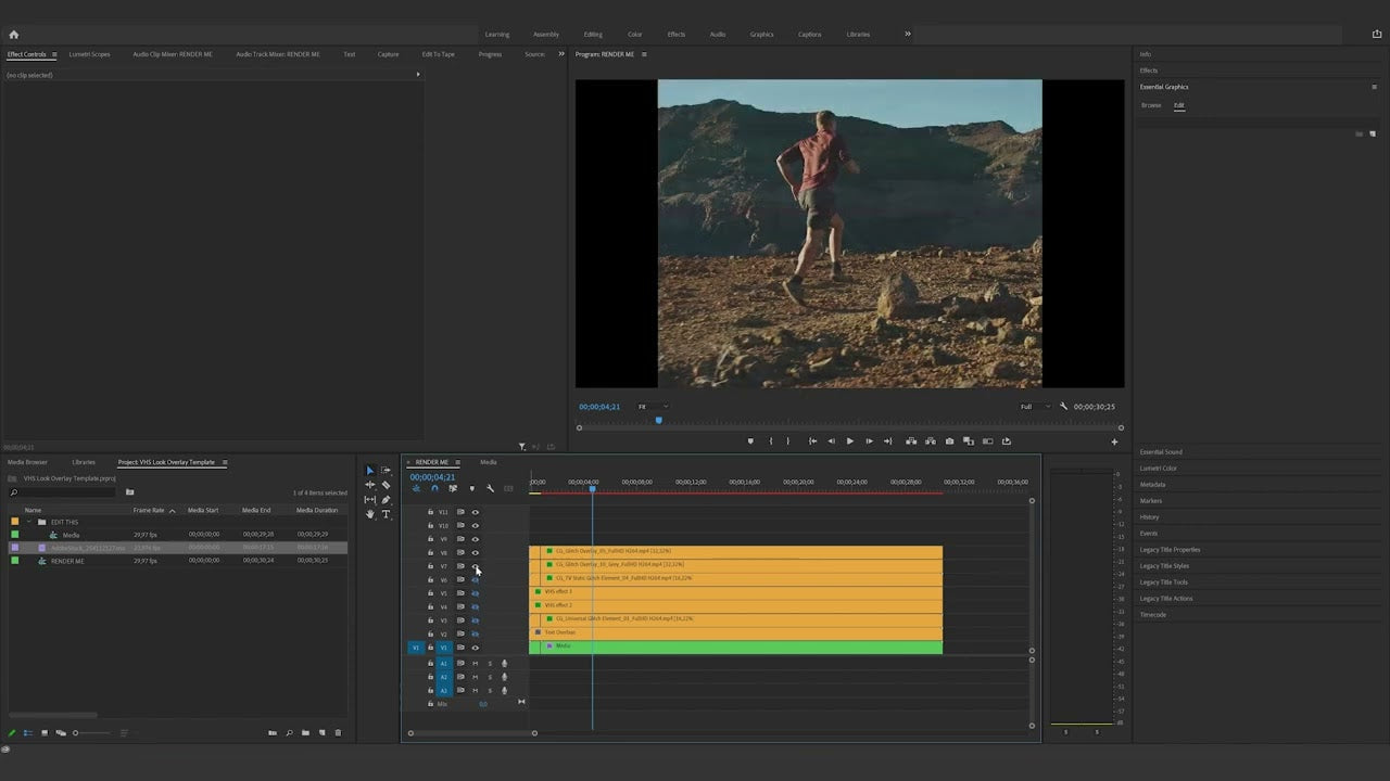 How to edit the VHS Look Overlay Template in Premiere Pro – Filmbro
