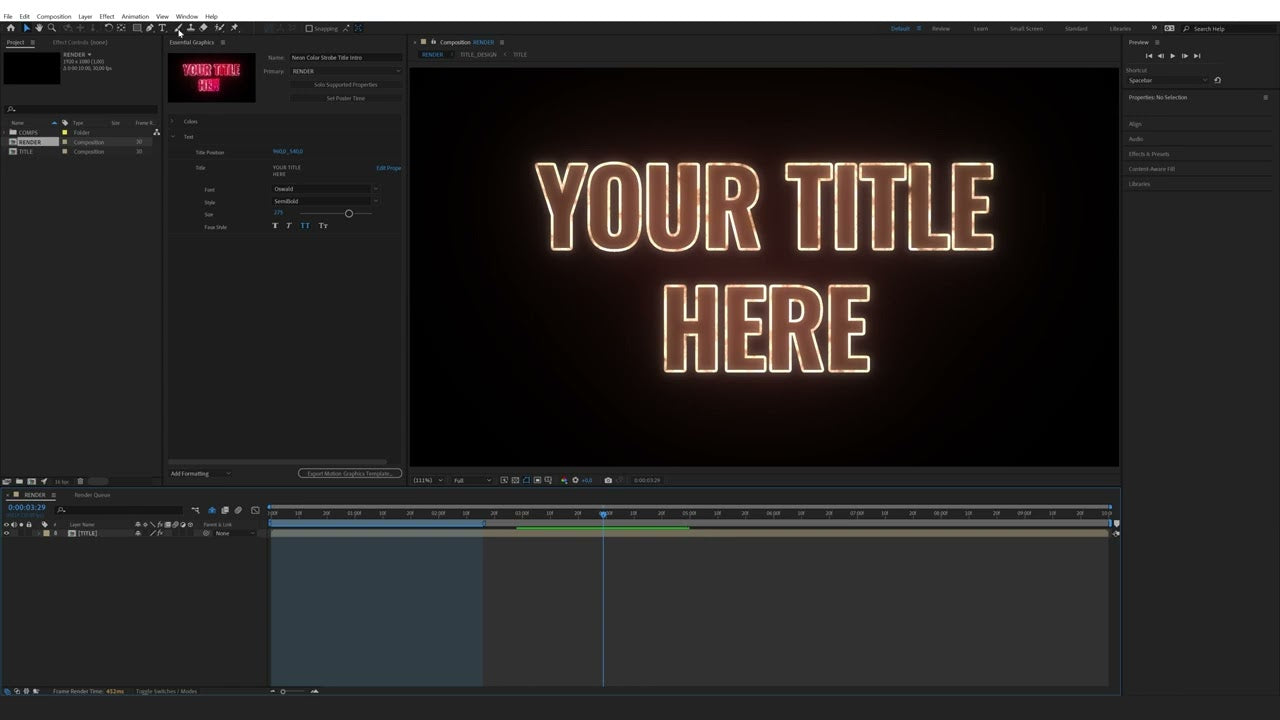How to use and edit Motion Graphics Templates in After Effects (.mogrt ...