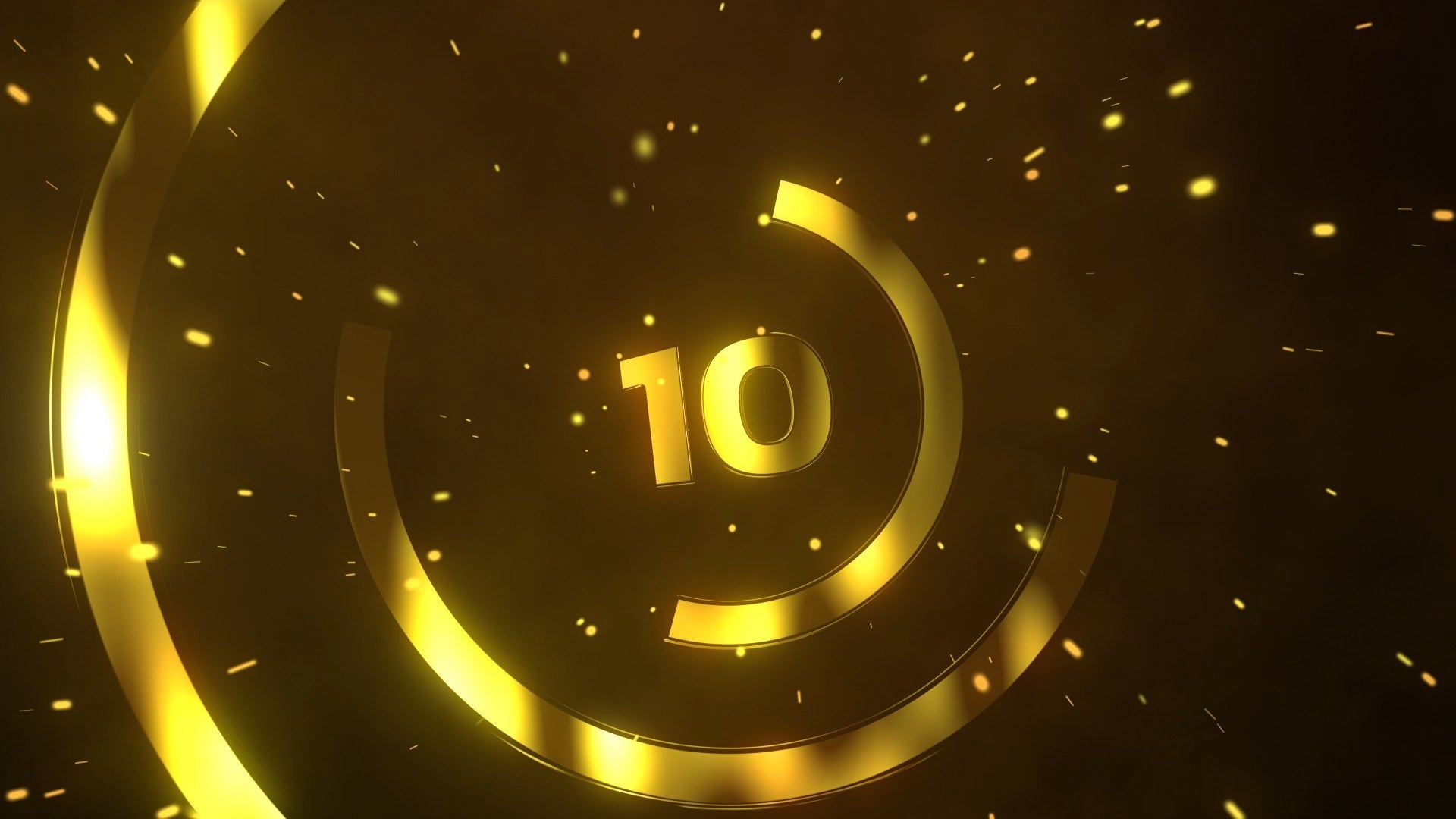 Motion Graphics Template: Golden 10 Seconds Countdown Timer Particles ...